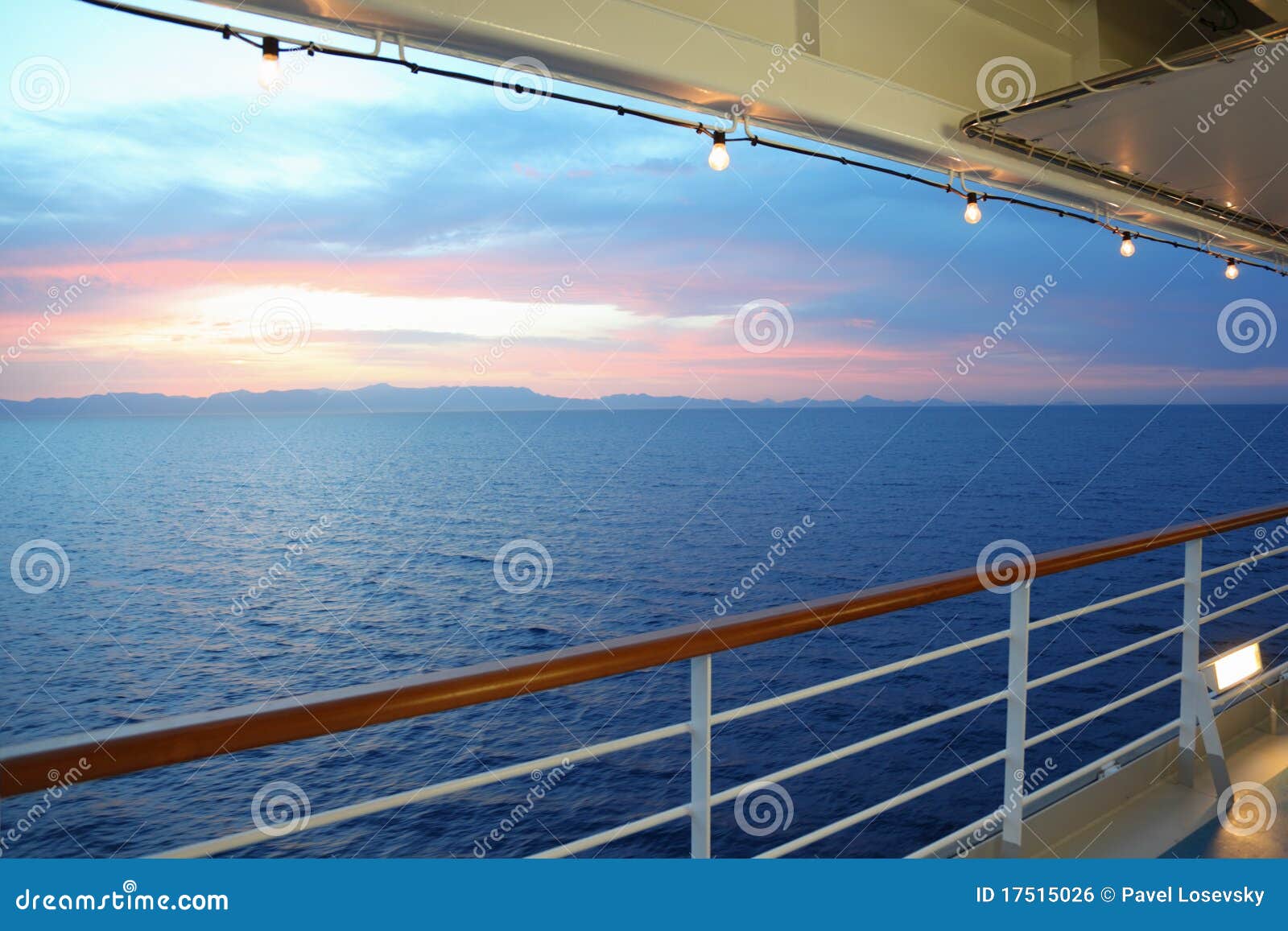 View from Deck of Cruise Ship. Sunset Stock Photo - Image of background ...
