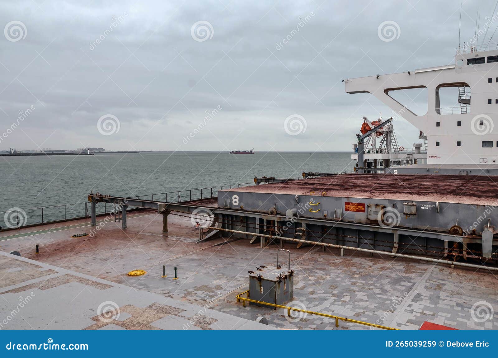 View from the Deck of a Freighter Transporting Ore at Sea Stock Image ...