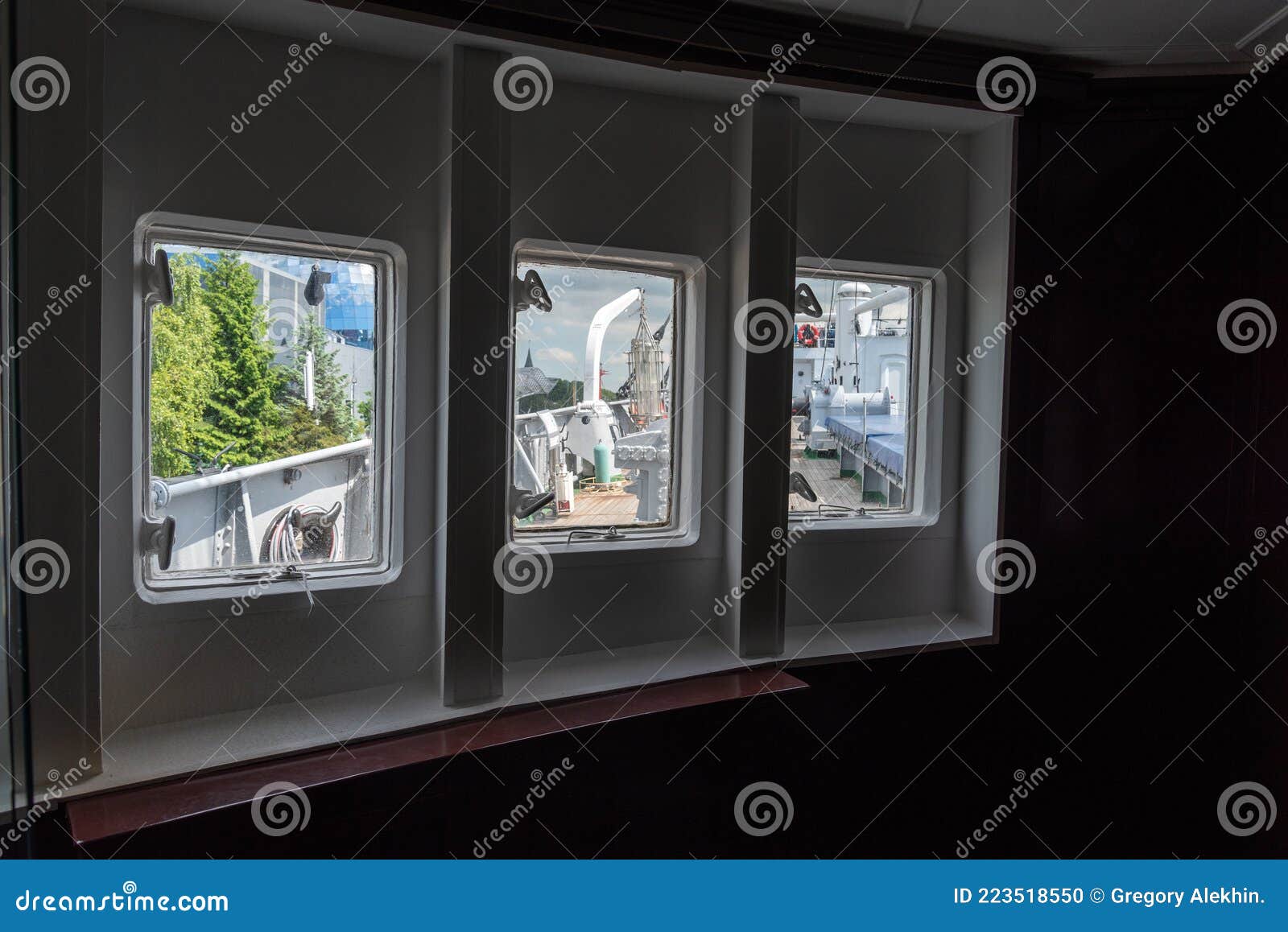 View of the Deck from the Ship`s Window Stock Photo - Image of white ...