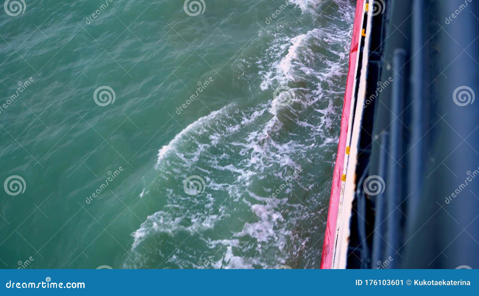 View from the Deck of the Ship on the Water and Waves from a Sailing ...