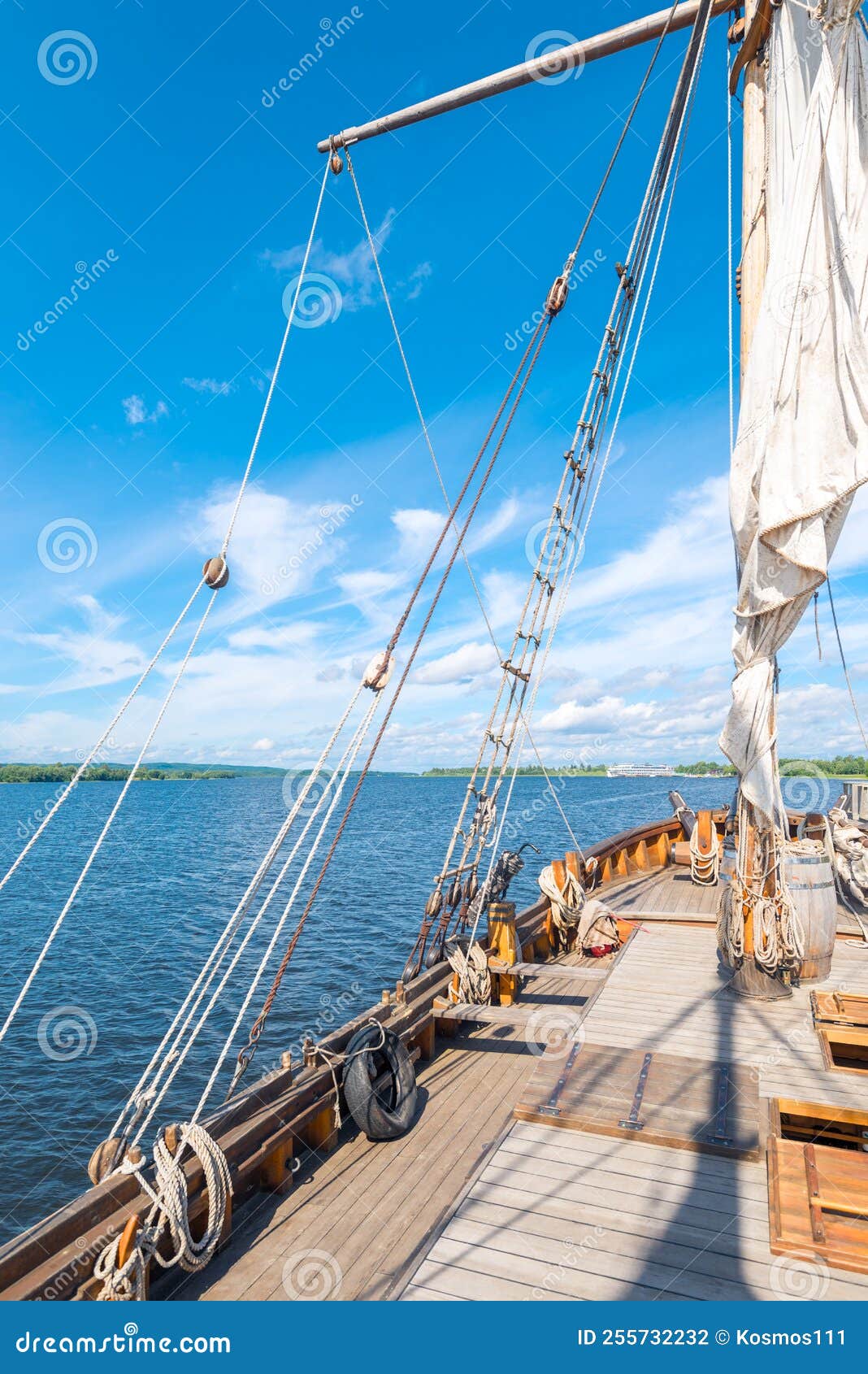View from the Deck of a Small Sailing Ship Stock Photo - Image of boat ...