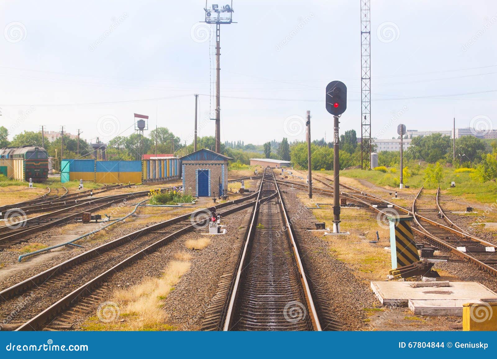 View from the Departing Train on the Railway Stock Photo - Image of ...