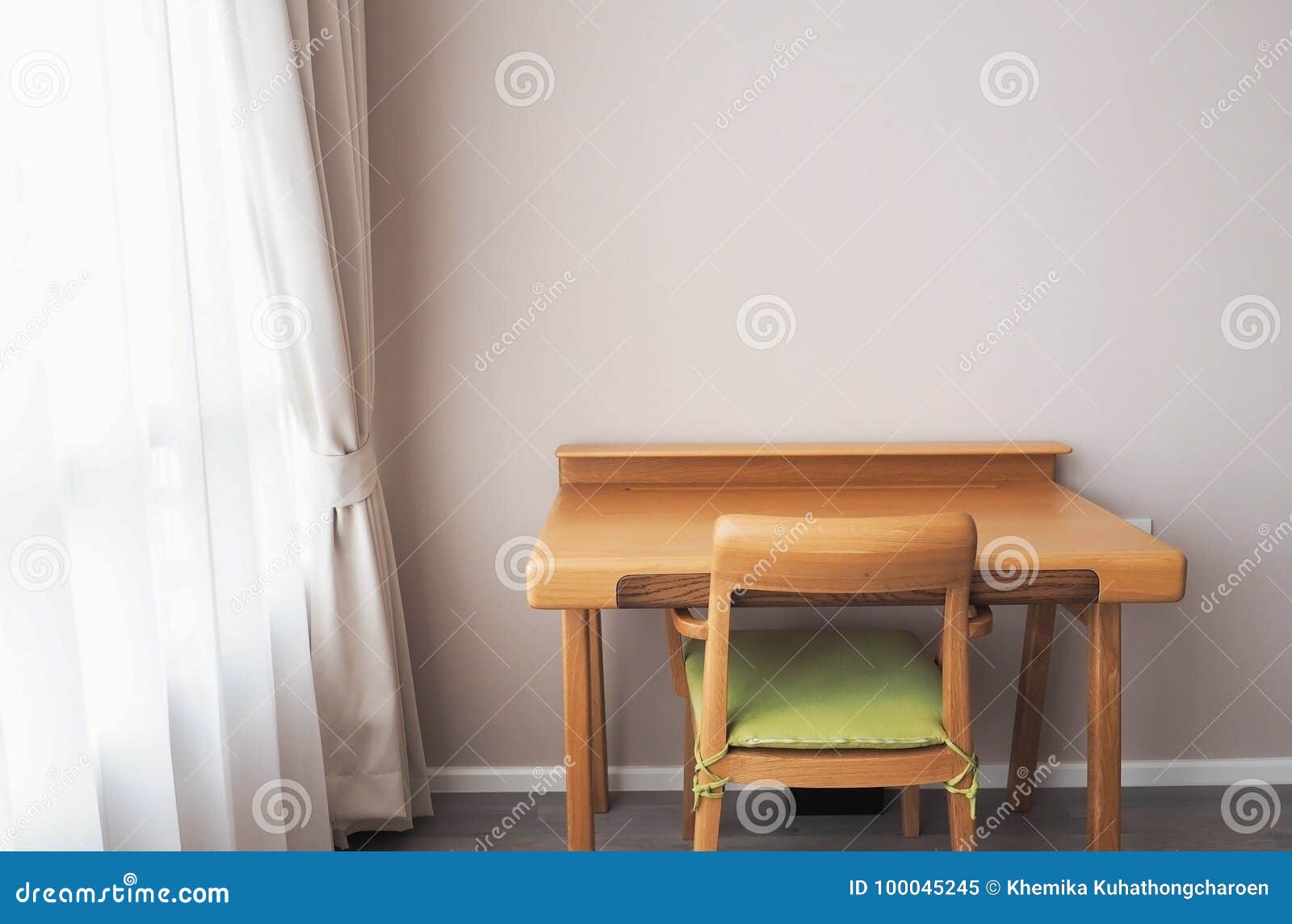 View of desk in room stock image. Image of home, room - 100045245