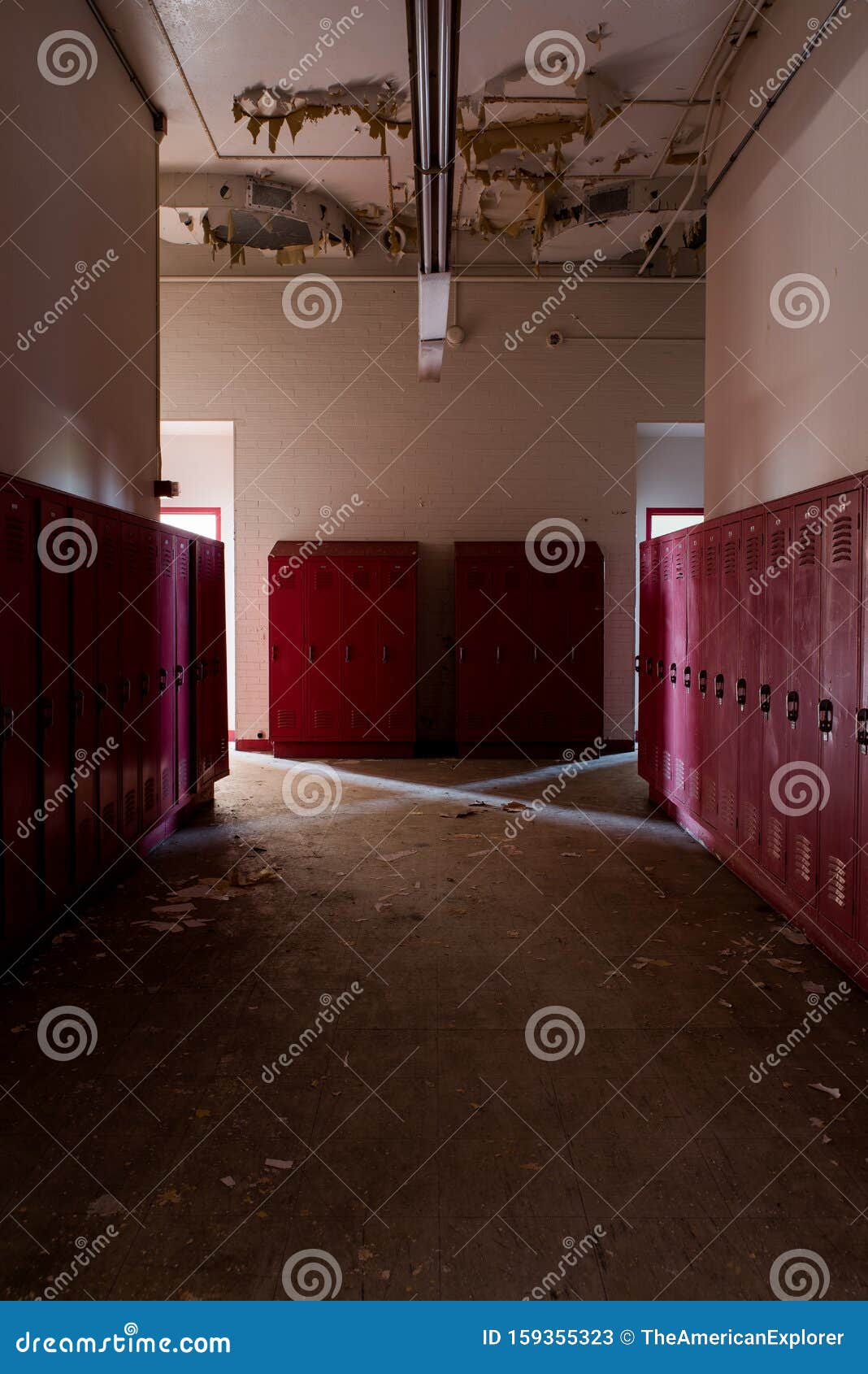 Desolate Hallway + Red Lockers - Abandoned Gladstone School ...