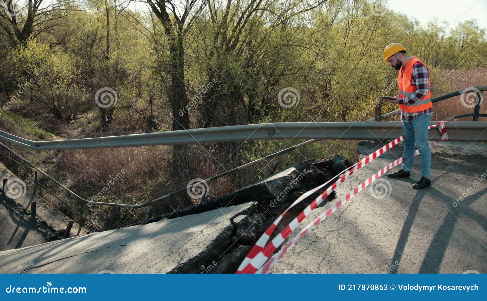View of the Destroyed Road Bridge As Consequences a Natural Disaster ...