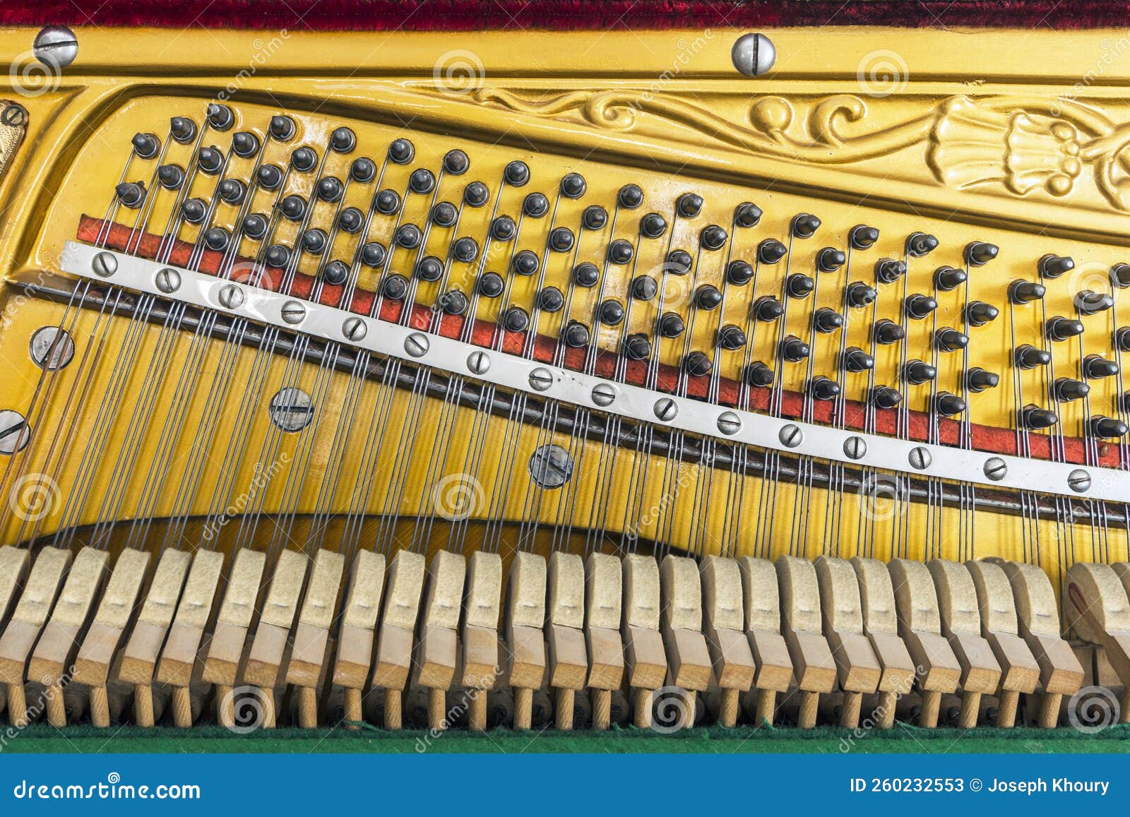 Hammers and Strings of an Upright Piano Stock Image - Image of detail ...