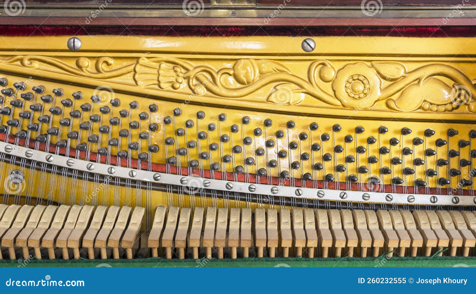 Hammers and Strings of an Upright Piano Stock Image - Image of detail ...