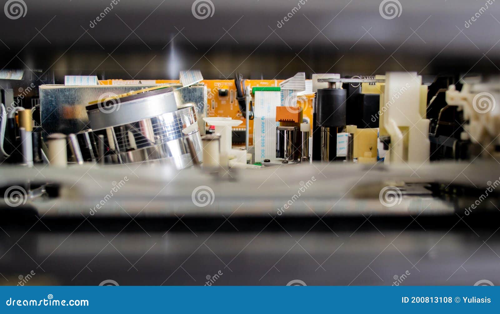 View of Details Inside the VCR through the Cassette Receiver Stock ...