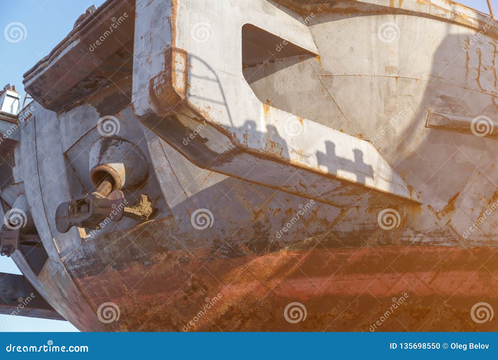View of the Device for Pushing Barges in the Bow of the Ship, Standing ...