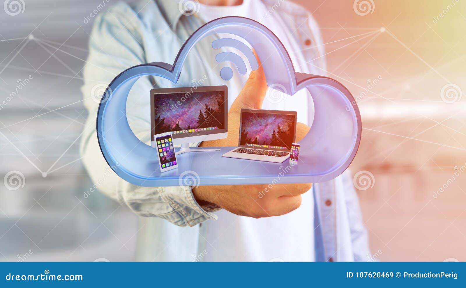 Devices Like Smartphone, Tablet or Computer Displayed in a Cloud Stock ...