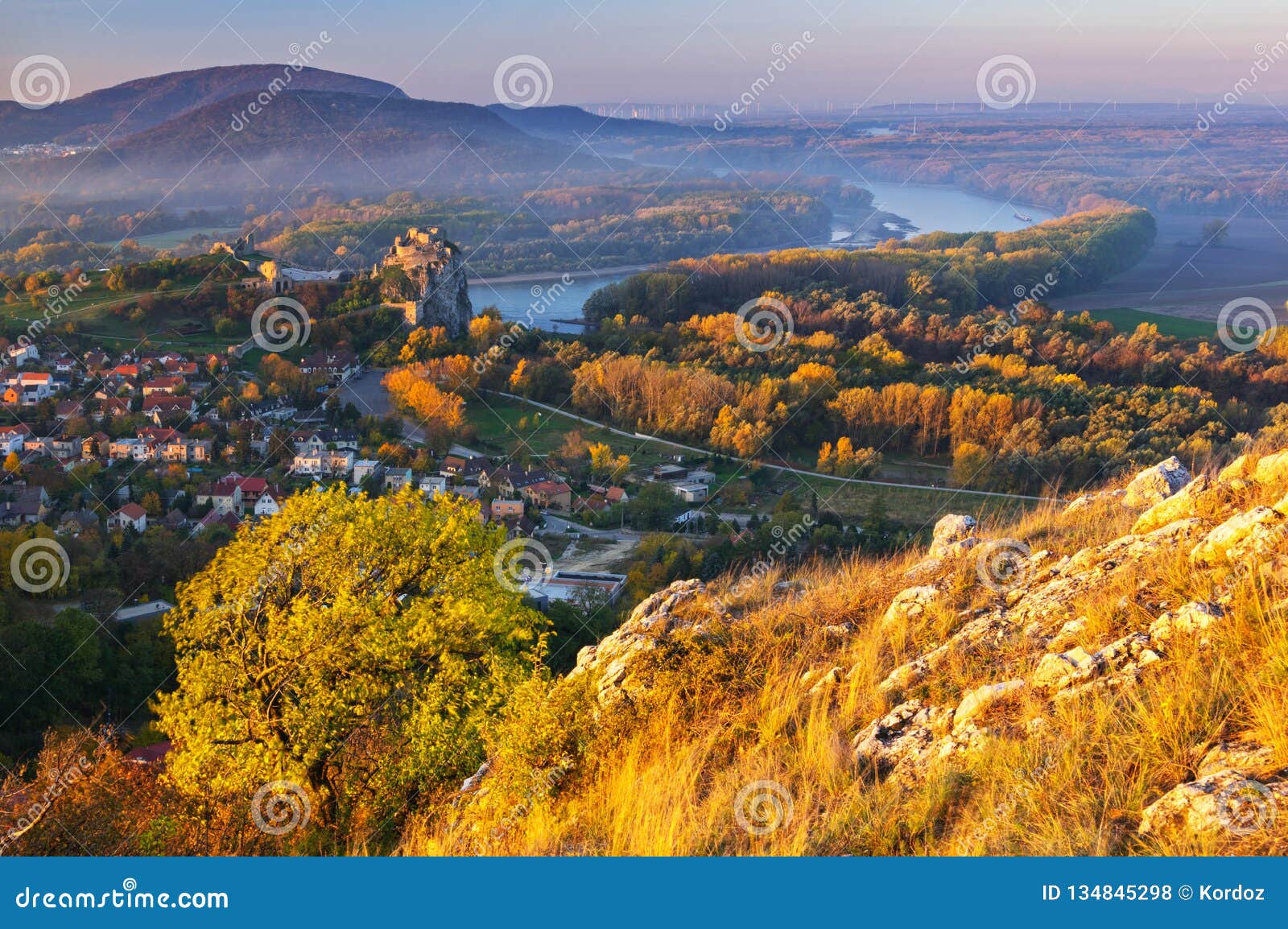 View from Devinska Kobyla Mountain at Devin Castle Stock Photo - Image ...