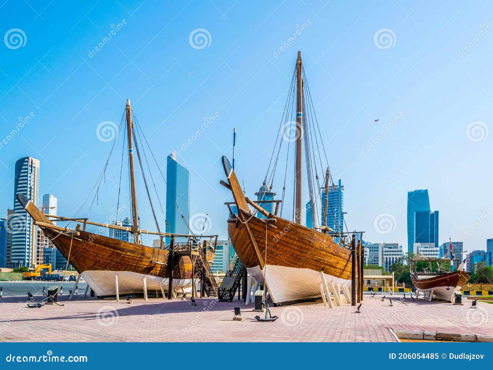 View Of A Dhow Ship On An Open Sea In Kuwait Editorial Image ...