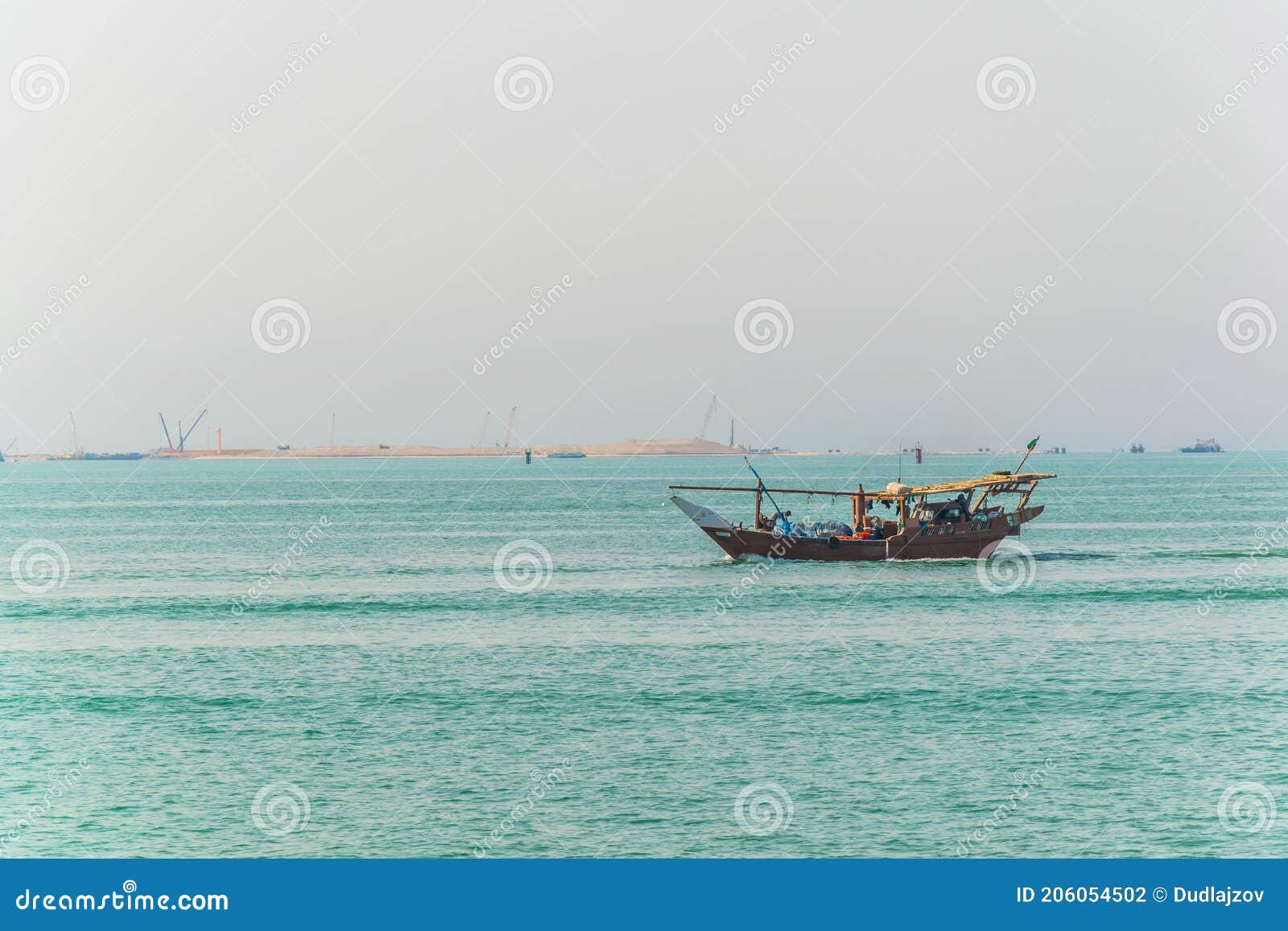 View of a Dhow Ship on an Open Sea in Kuwait Editorial Photography ...