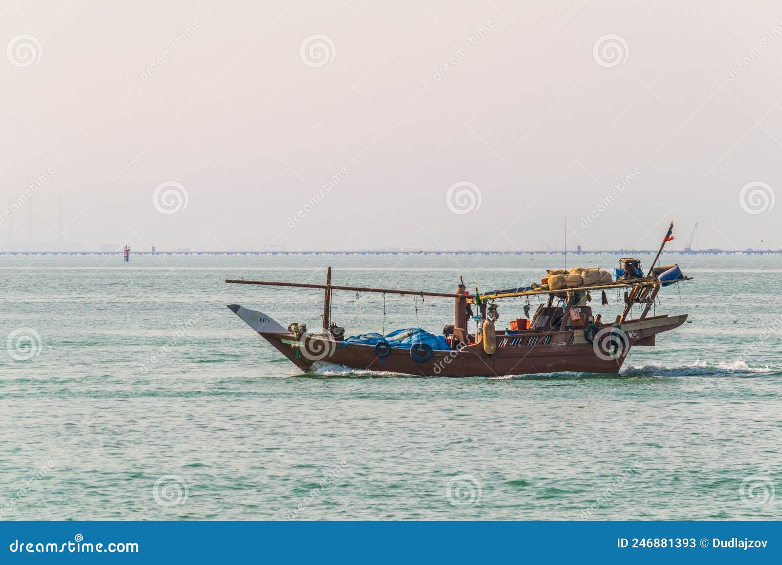 View of a Dhow Ship on an Open Sea in Kuwait....IMAGE Editorial Stock ...