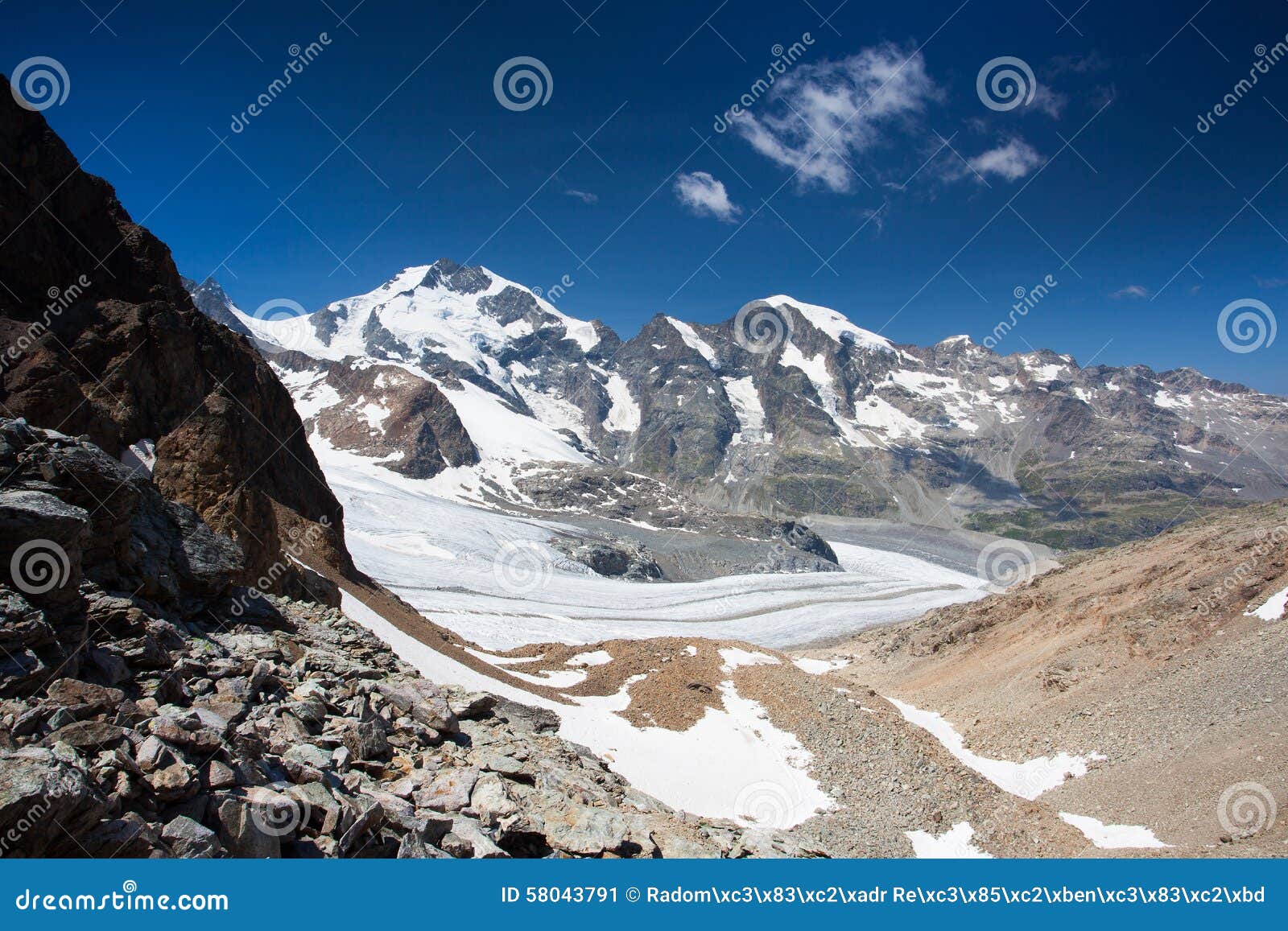 View from the Diavolezza To the Mountains and Glaciers Stock Image ...