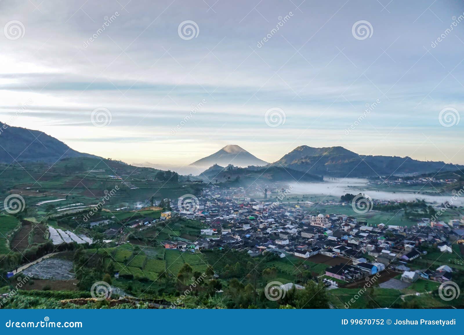 Top View Of Dieng Plateau Farmland Royalty-Free Stock Photography ...