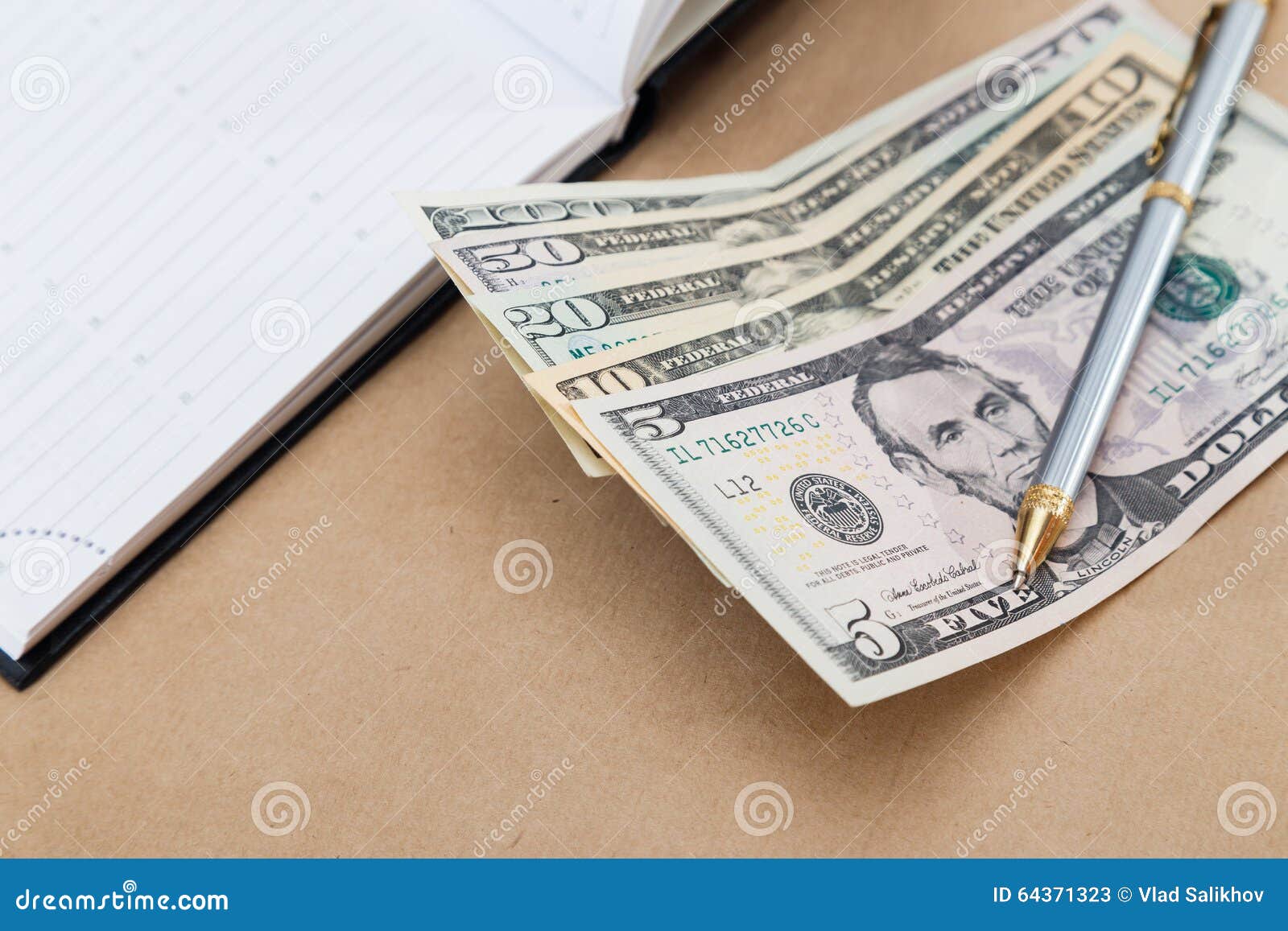 View Different Bank Notes, Diary and Pen Stock Image - Image of bank ...