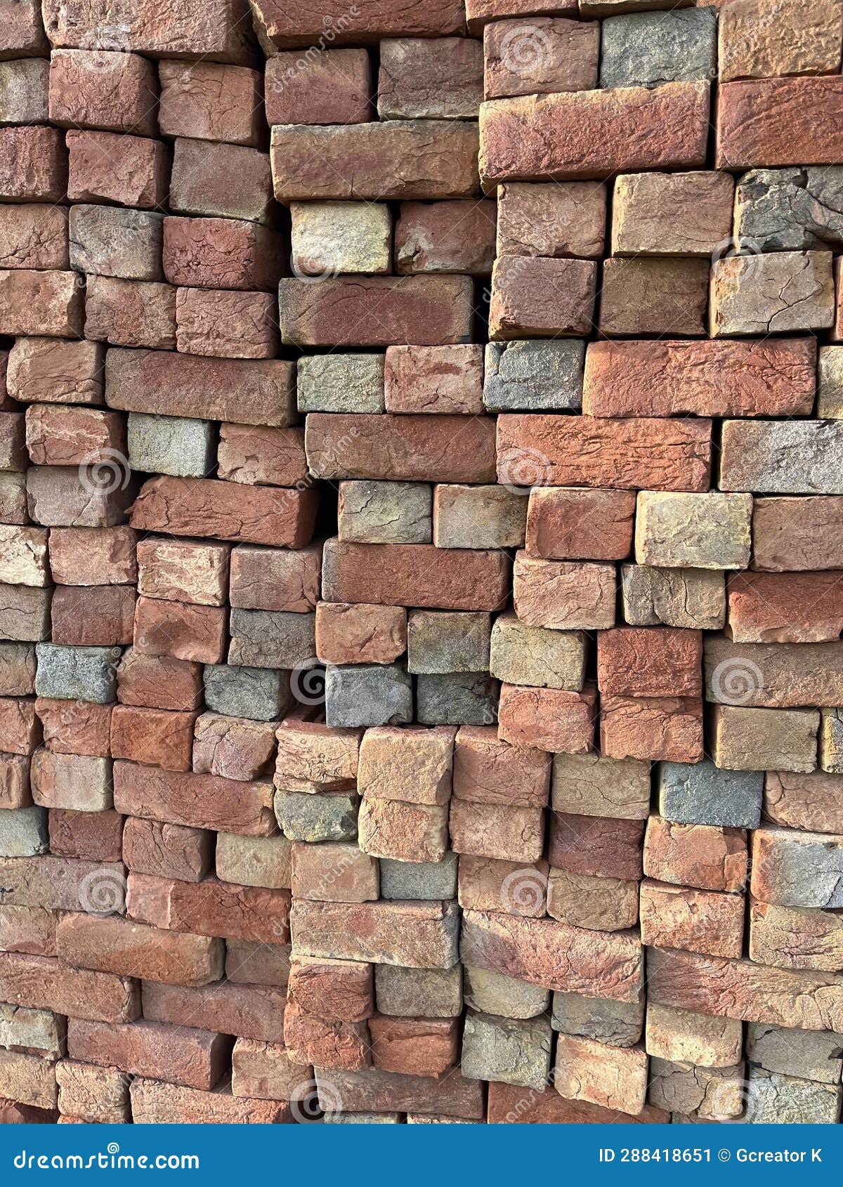 The View of the Different Coloured Bricks Stock Image - Image of ...