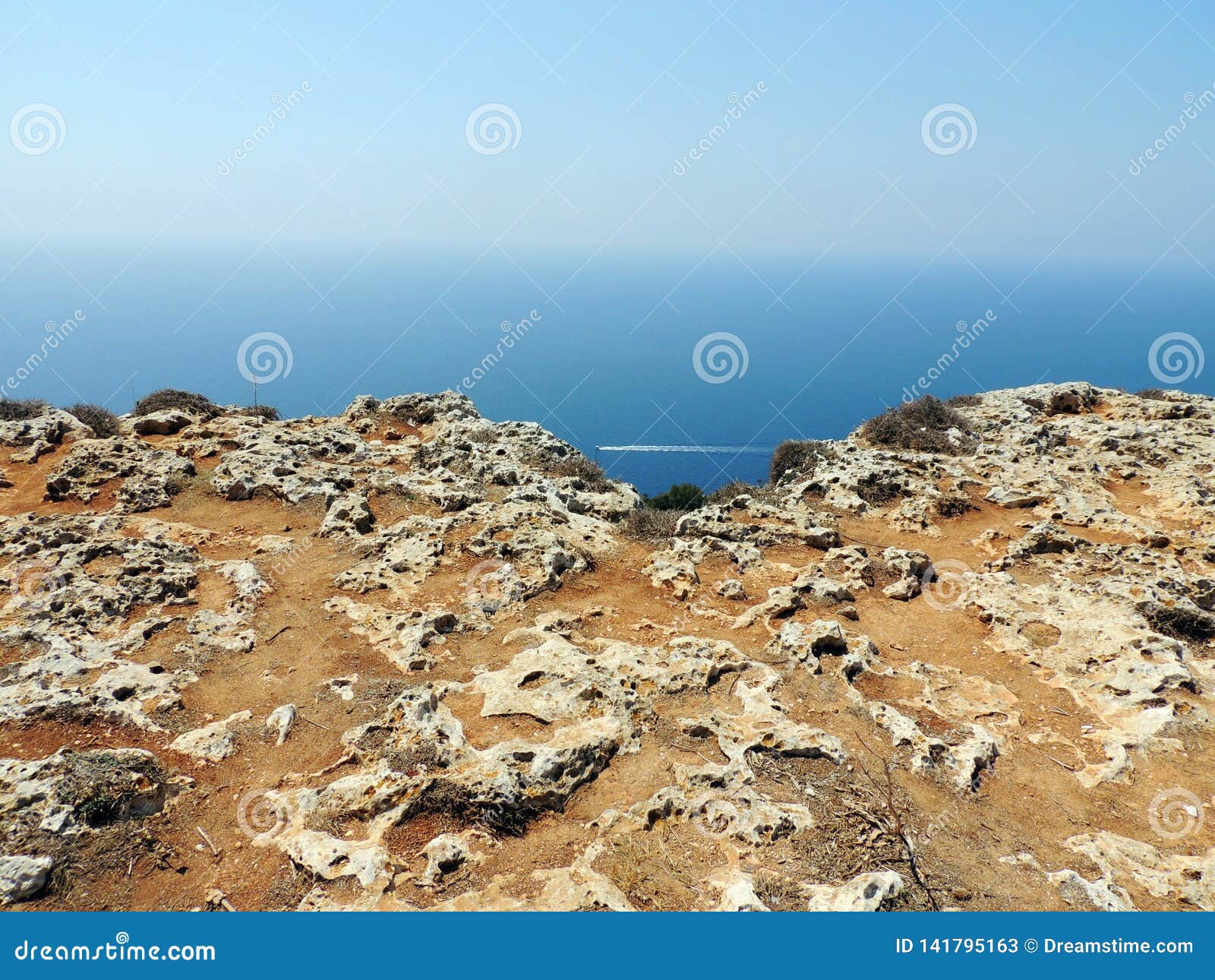 View from Dingli Cliffs in Malta Stock Image - Image of hour, altitude ...