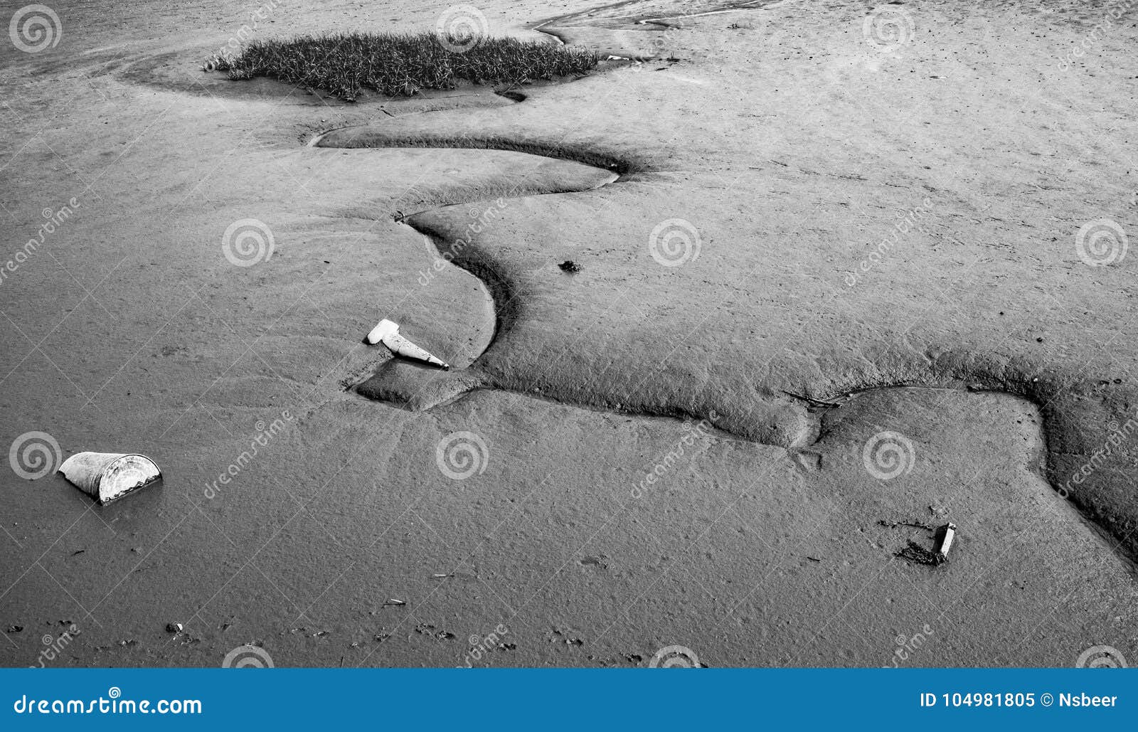 Abstract View of Deep Mud Seen at the Side of a Tidal Estuary, Seen ...