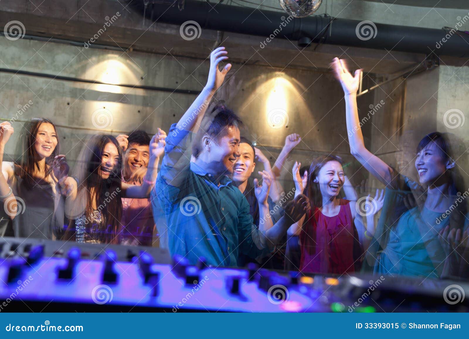 A View from DJ S Deck of a Crowd Dancing in Nightclub, Stock Image ...