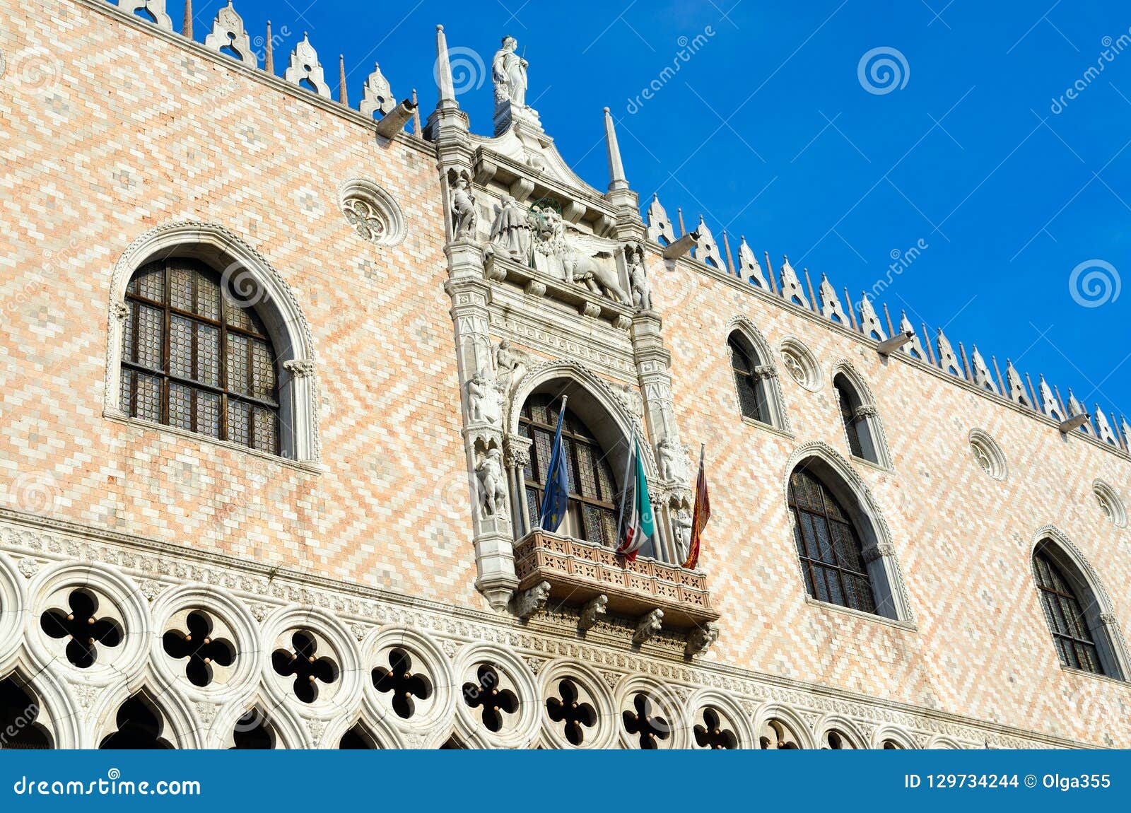 View of Doge`s Palace 1309 - 1424 Years, Venice, Italy Stock Photo ...