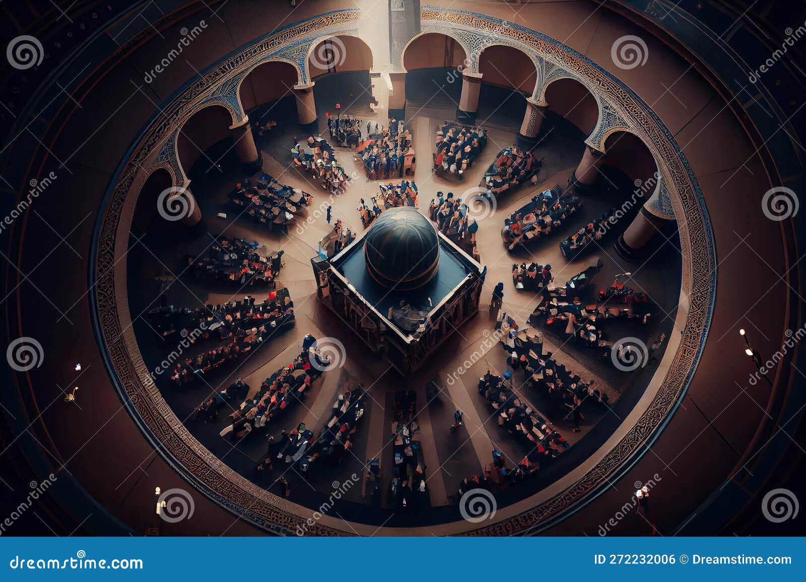 A View of the Dome of the Building from Above Stock Illustration ...