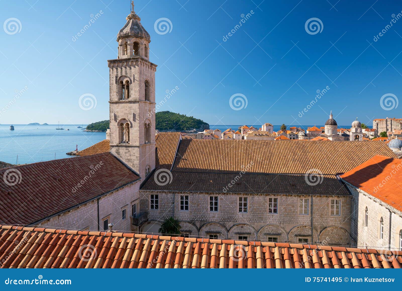 View of Dominican Monastery in Dubrovnik. Stock Image - Image of color ...