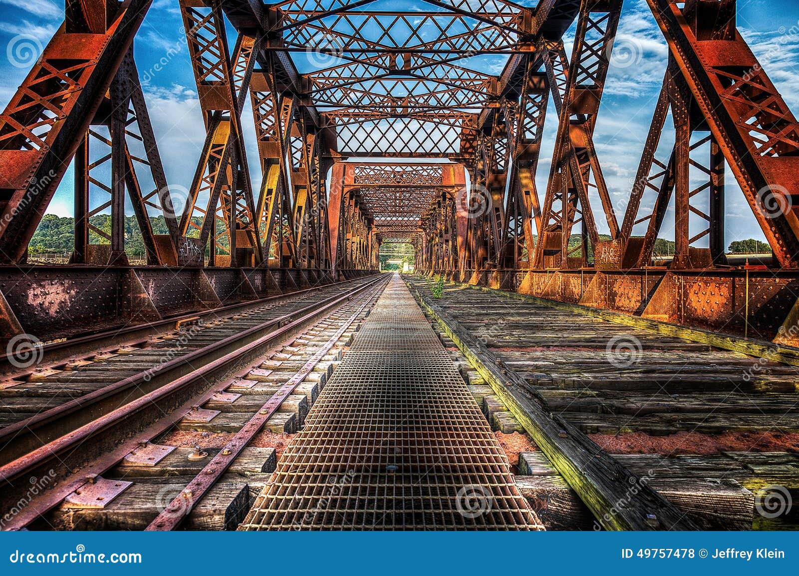 View Down an Abandoned Railroad Bridge Stock Photo - Image of ...