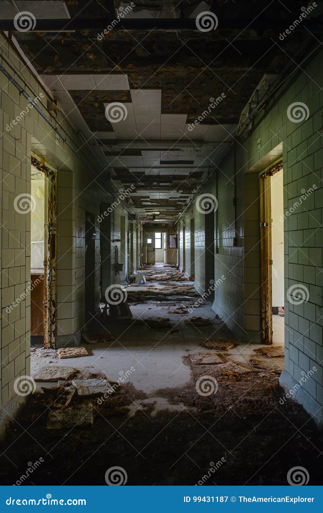 Desolate, Deteriorated Hallway - Abandoned Tuberculosis Sanitorium ...
