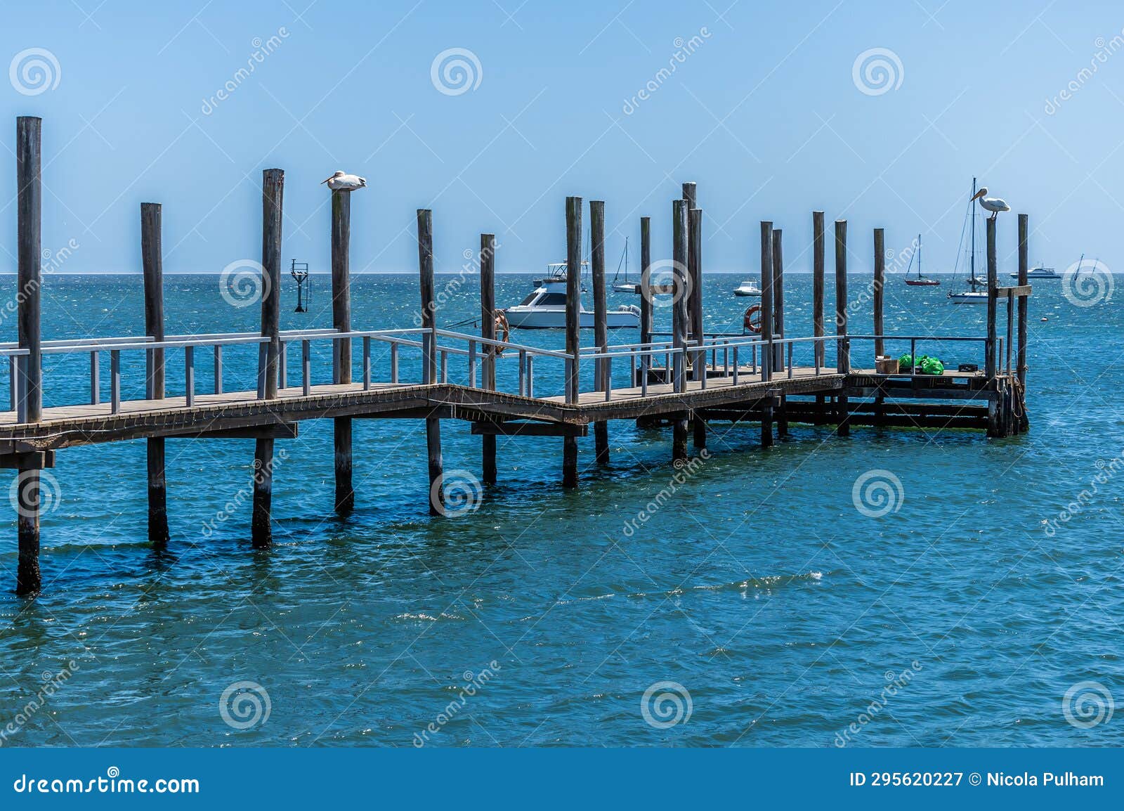 A View Down a Jetty on the Waterfront of Walvis Bay, Namibia Stock ...