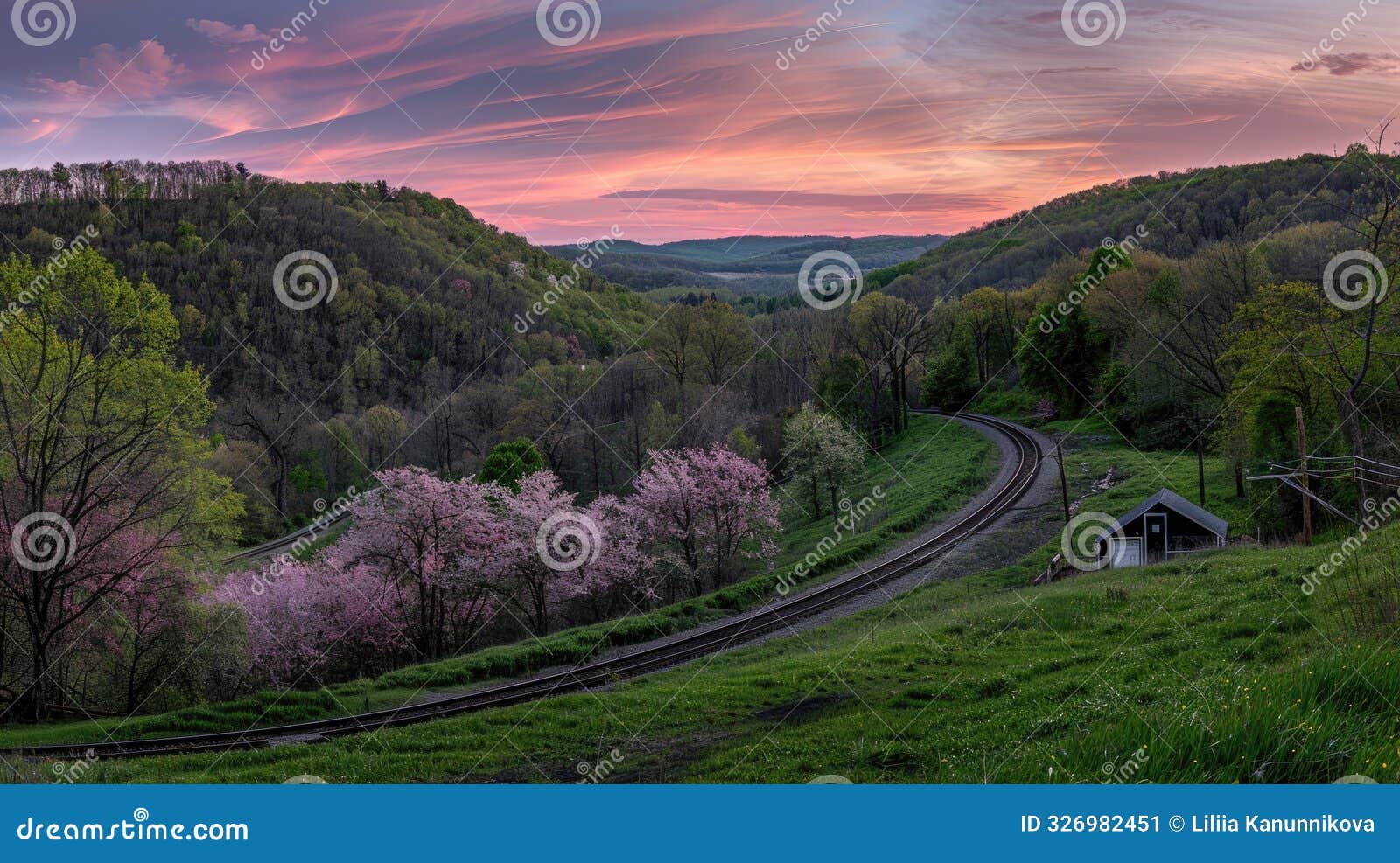 A View Down the Middle of Train Tracks As they Split at a Crossing. the ...