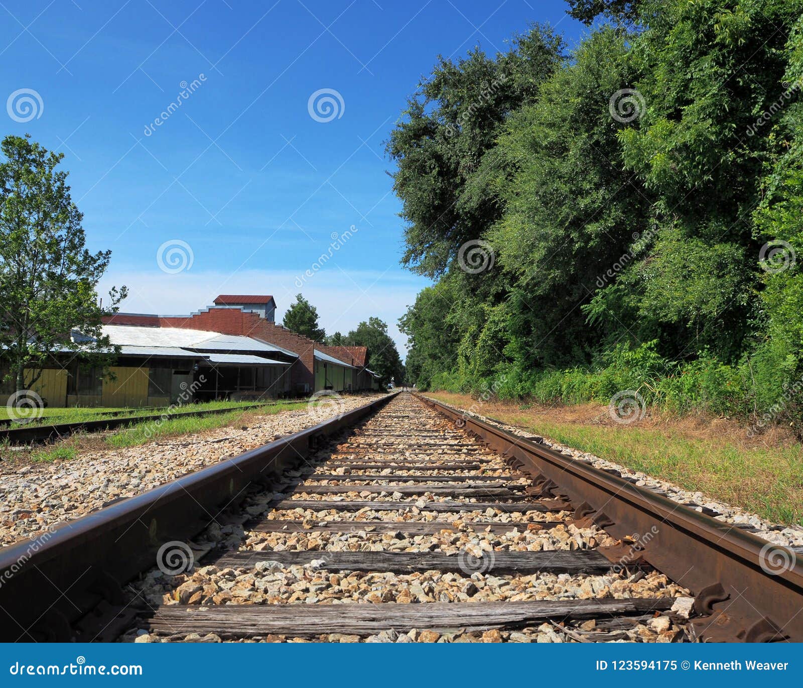 View Down Parallel Train Tracks Stock Image - Image of house, parallel ...