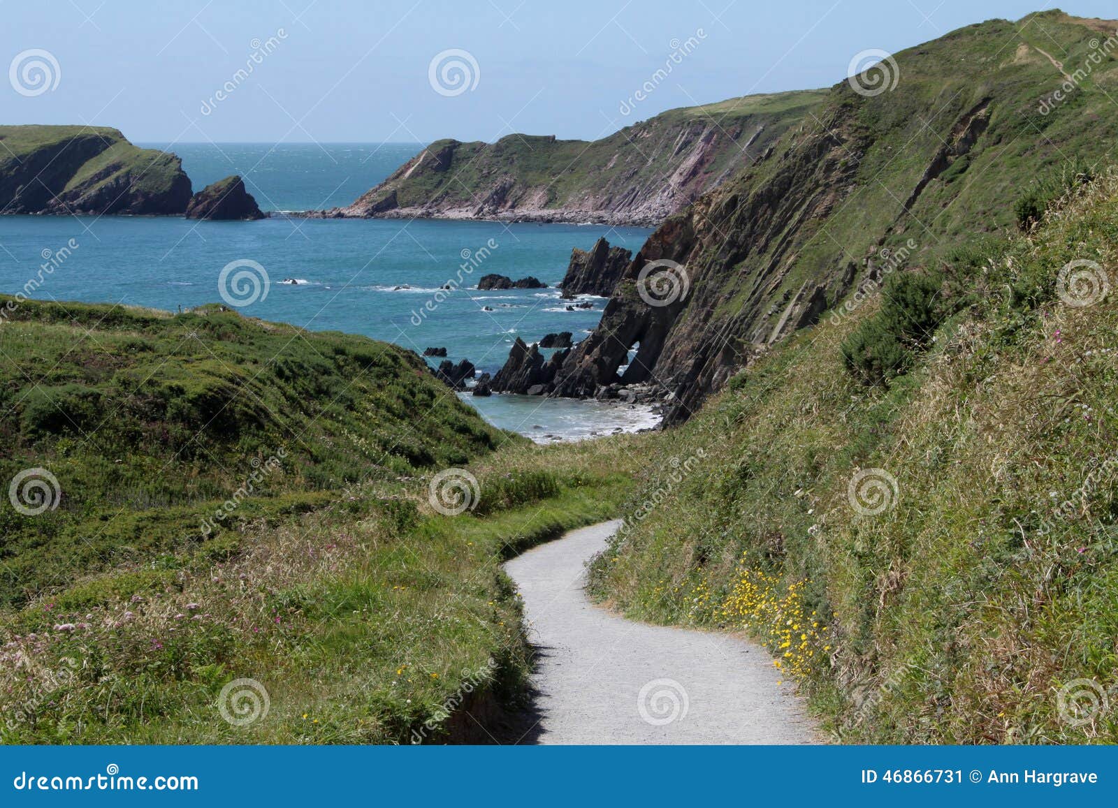 A View Down the Path To Marloes Sands, Pembrokeshire. Stock Image ...