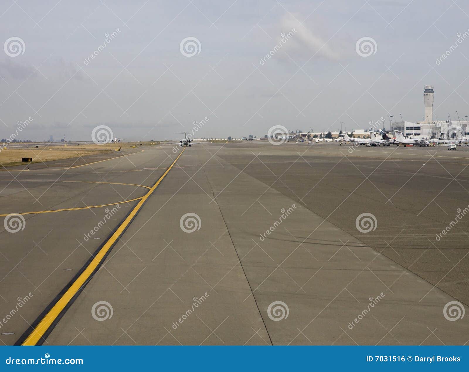 View Down the Runway stock photo. Image of depart, airline - 7031516