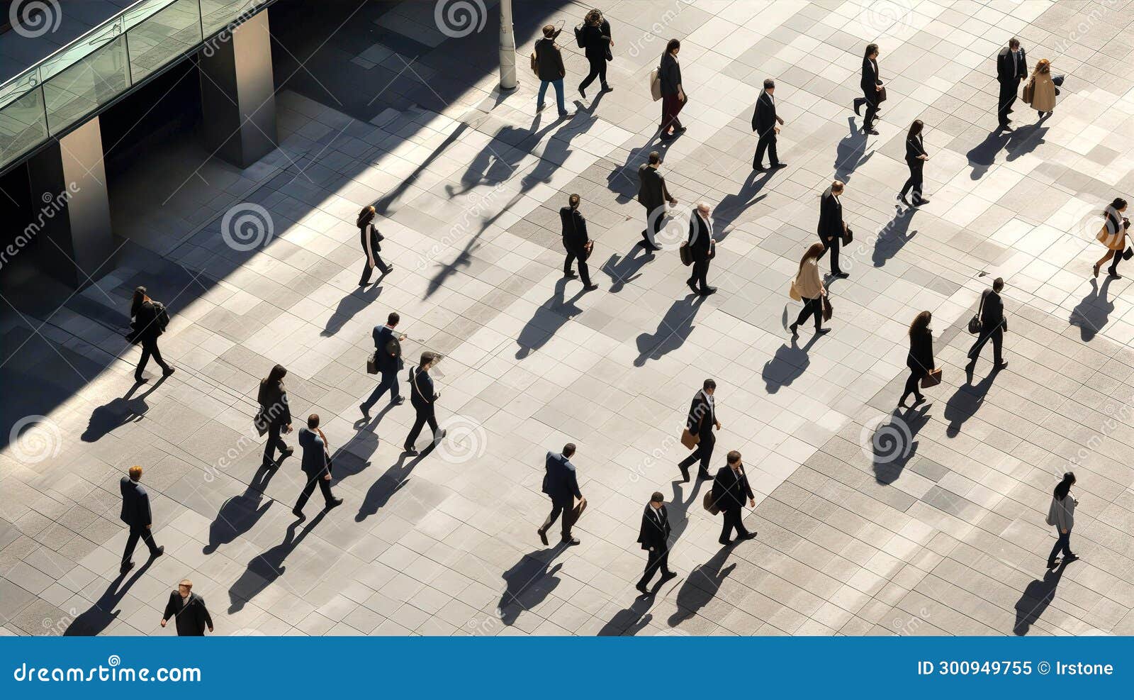 View Down on White Marble Floor and Lots of People Walking in Different ...