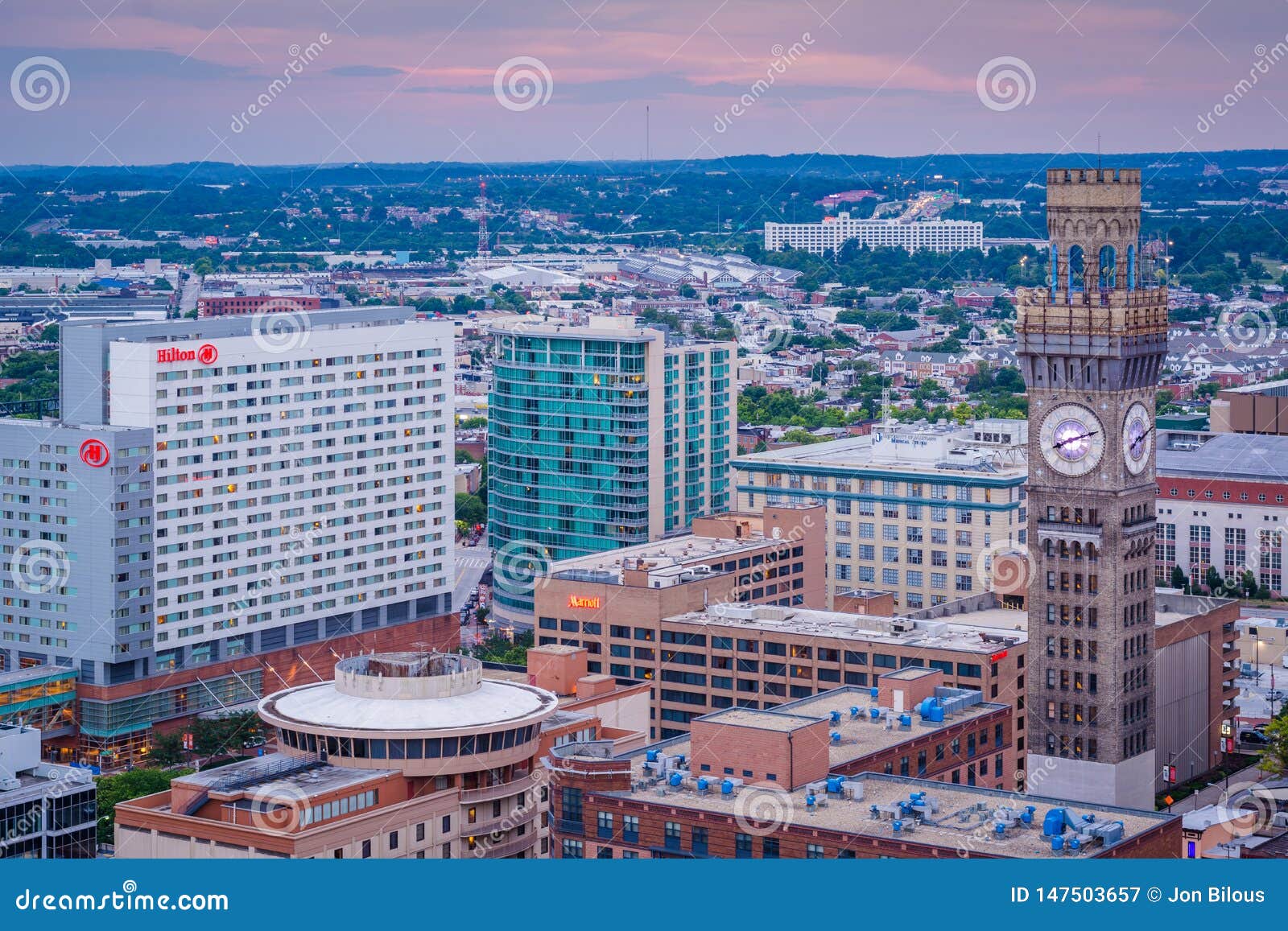 View of Downtown Baltimore, Maryland at Sunset Editorial Photography ...