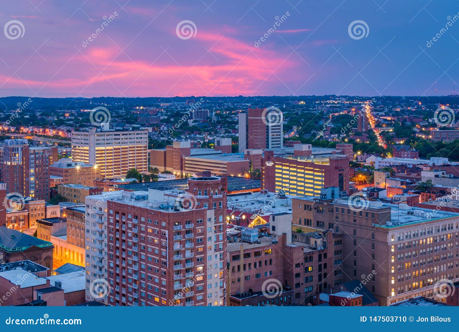 View of Downtown Baltimore, Maryland at Sunset Editorial Image - Image ...