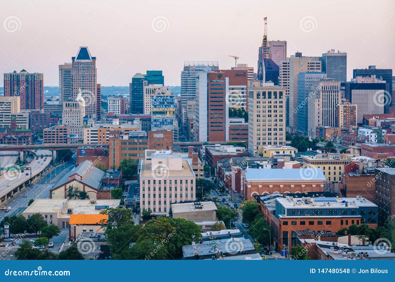 View of the Downtown Baltimore Skyline in Maryland Editorial Stock ...