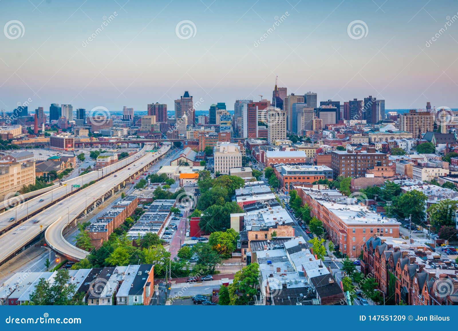 View of the Downtown Baltimore Skyline, in Maryland Editorial Stock ...