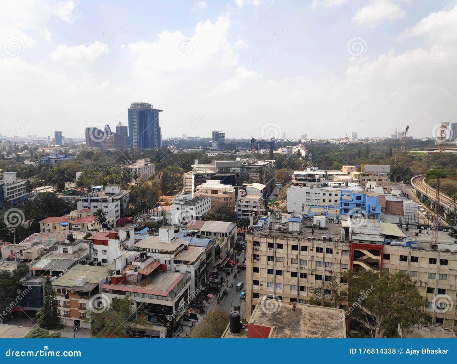 A View of Downtown Bangalore in India Stock Photo - Image of bright ...