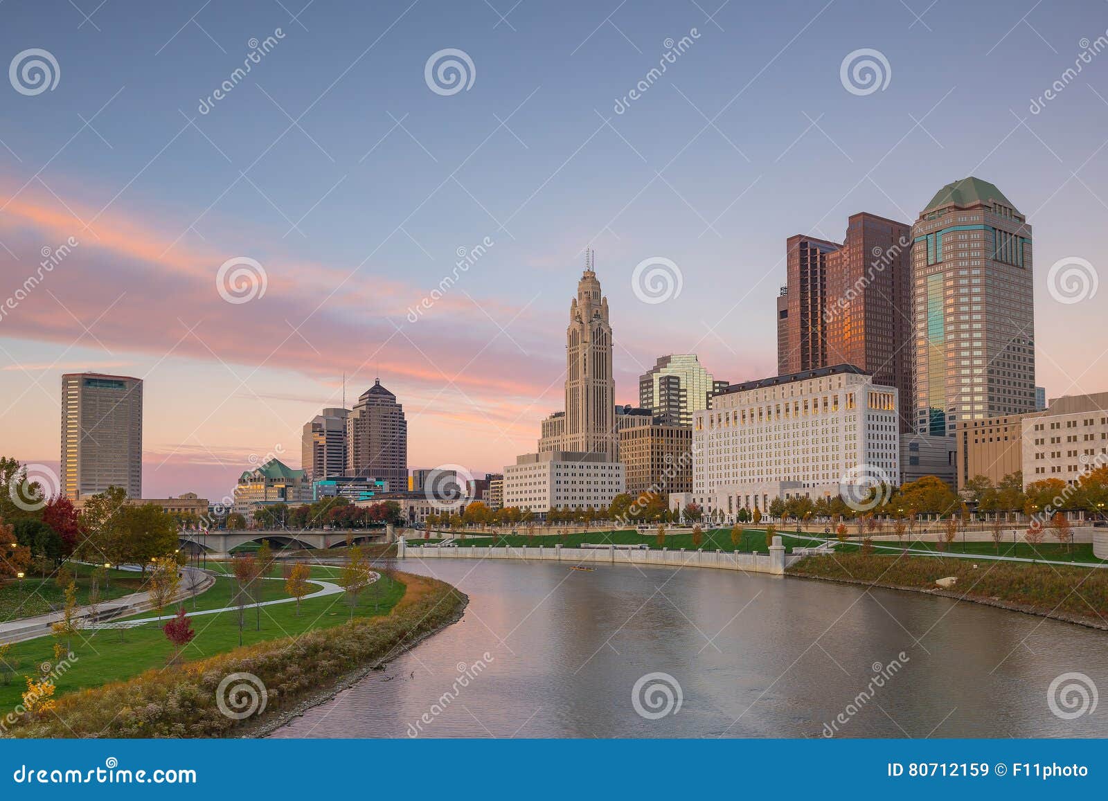 View of Downtown Columbus Ohio Skyline Stock Image - Image of cityscape ...