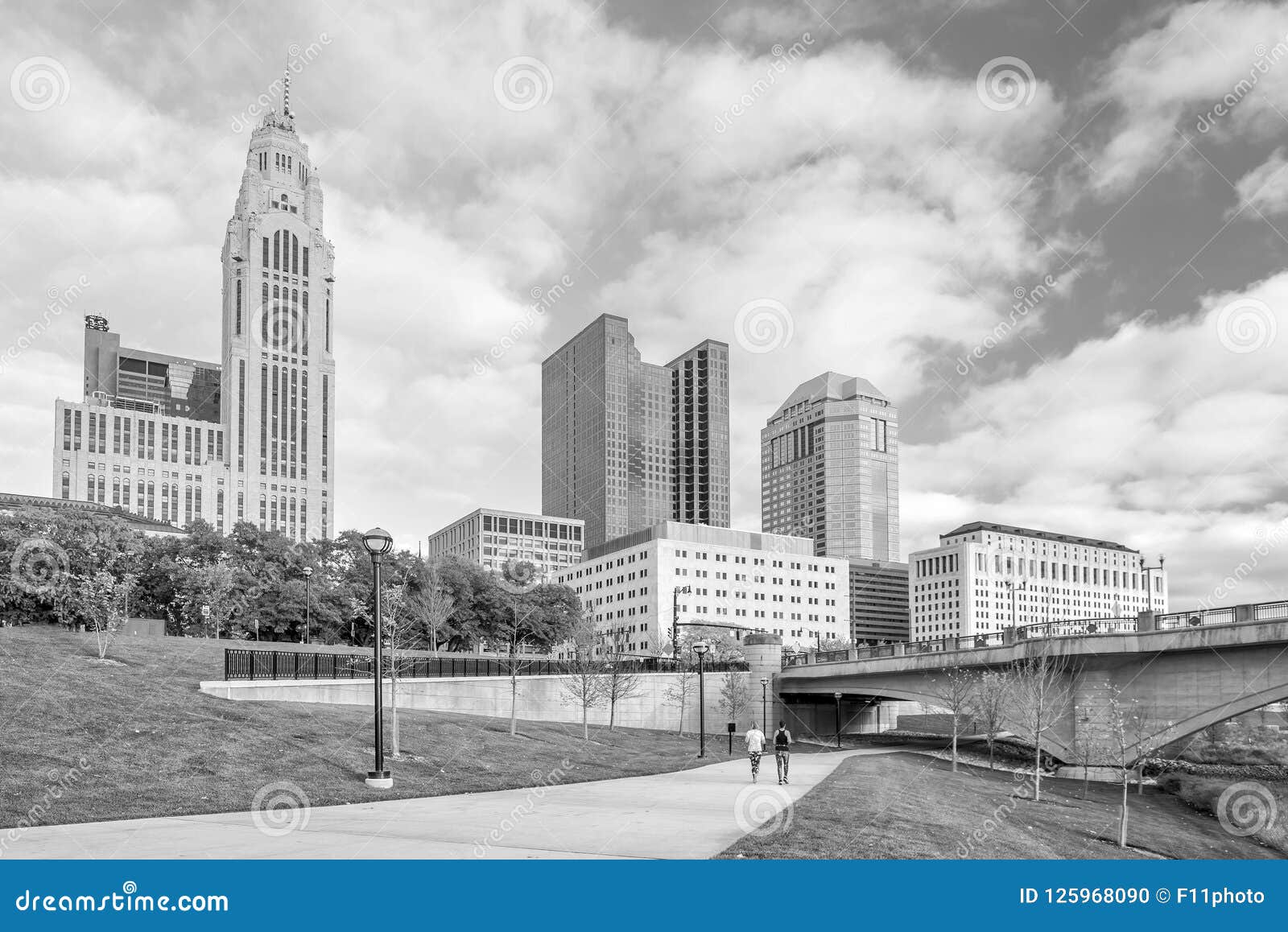 View of Downtown Columbus Ohio Skyline Stock Photo - Image of building ...