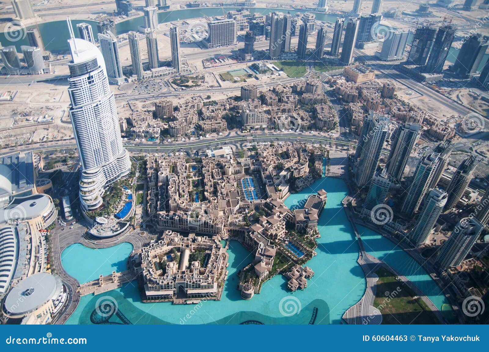 View of Downtown Dubai from Burj Khalifa Stock Image - Image of asia ...