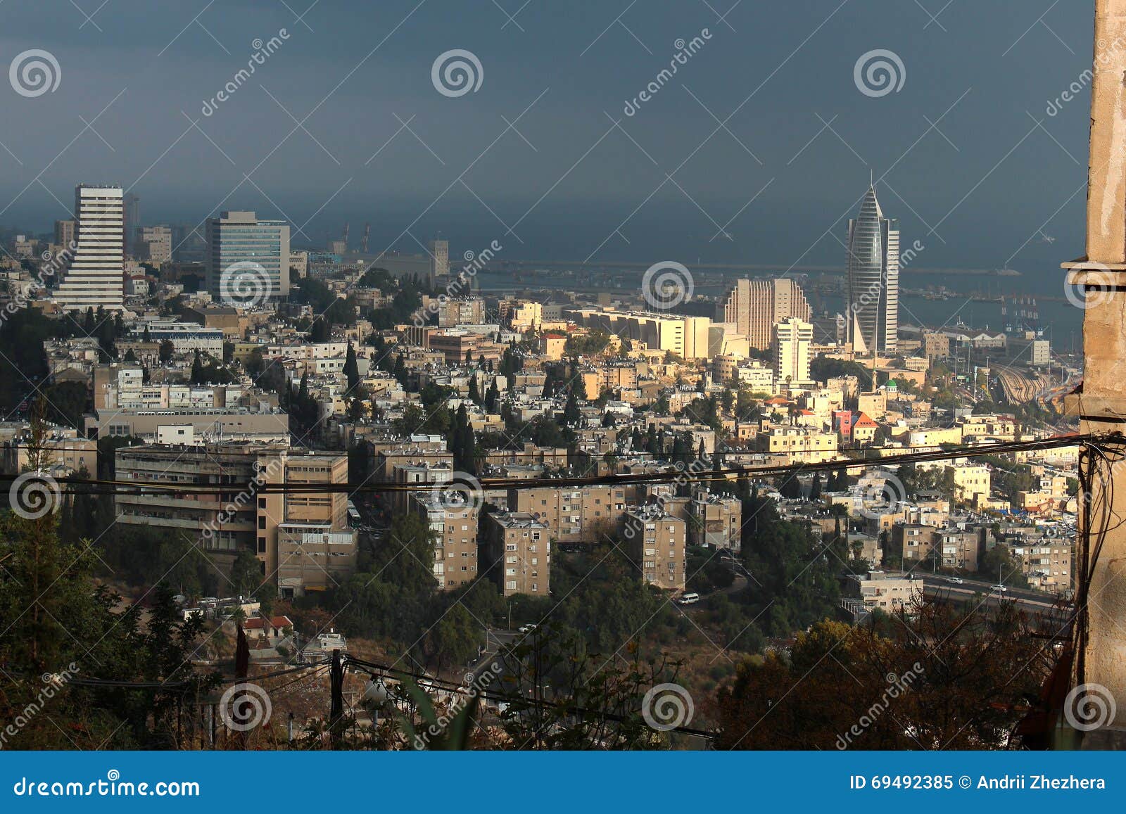 View of Downtown Haifa, Israel Stock Image - Image of center, haifa ...