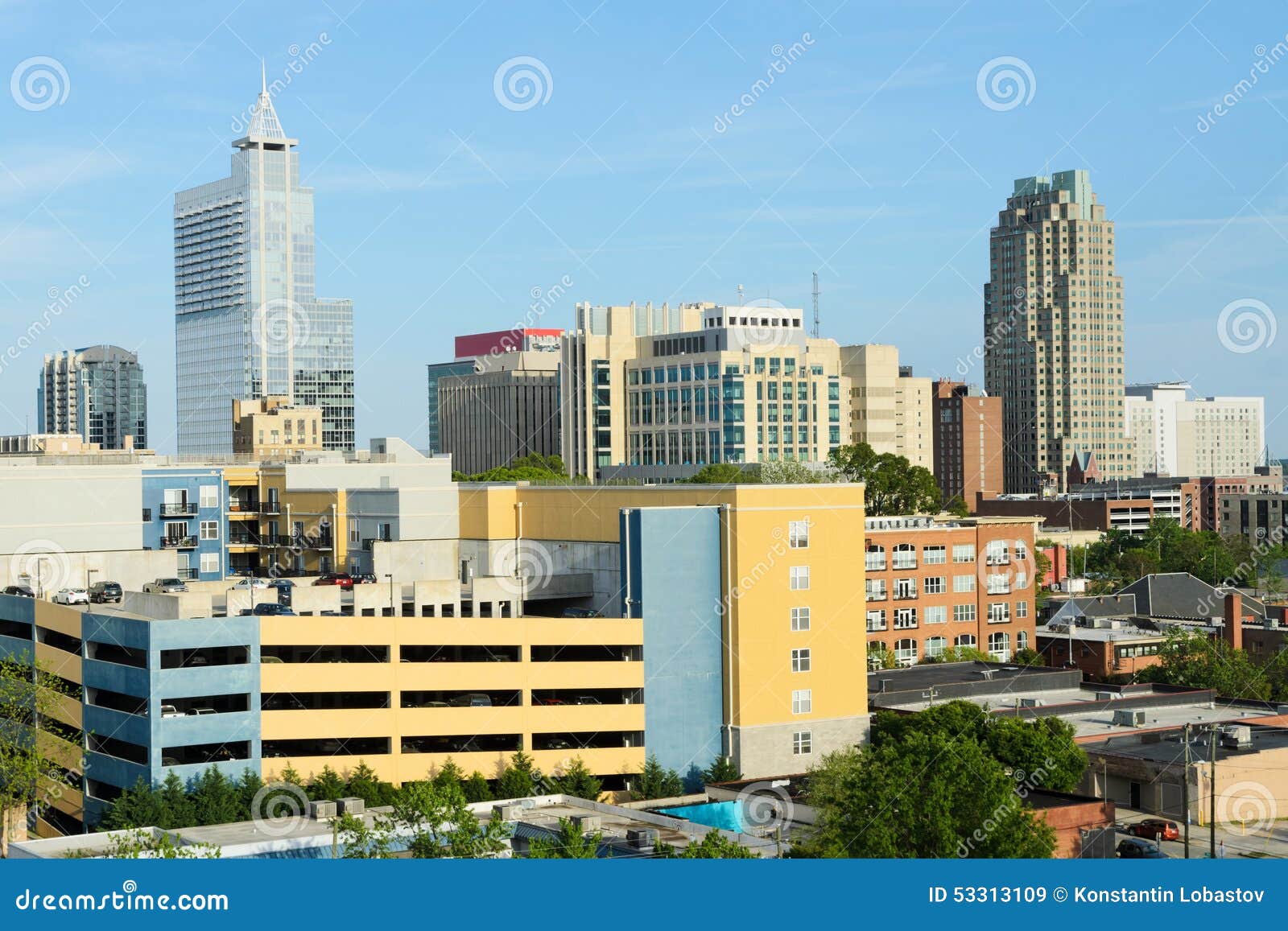 View on Downtown Raleigh, NC Stock Image - Image of view, growth: 53313109