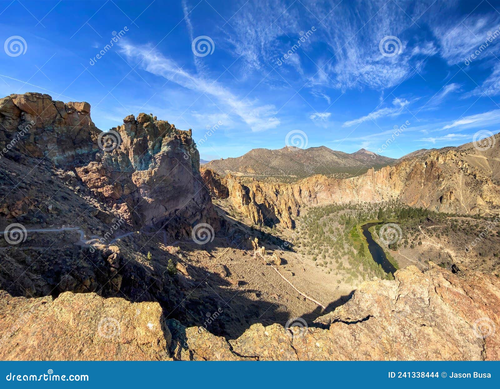 View of Dramatic Caldera of Smith Rock State Park Stock Photo - Image ...