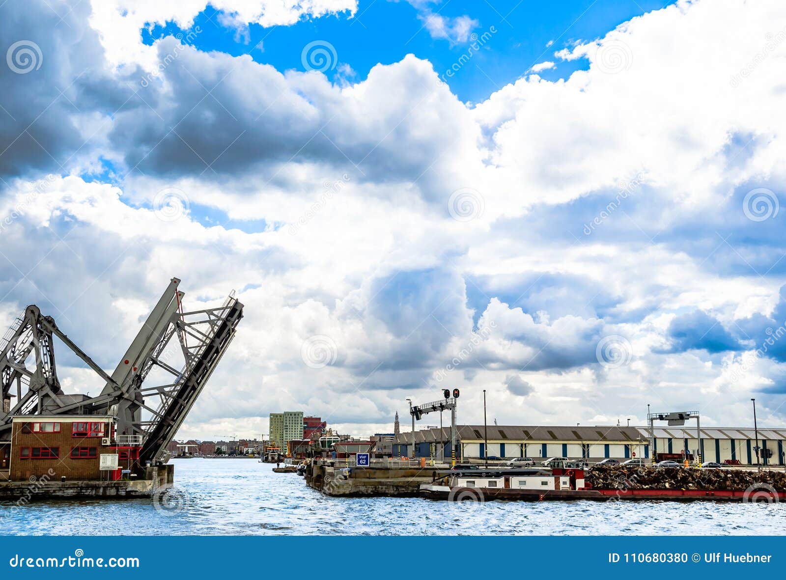 Drawbridge in the Harbor of Antwerp - Belgium Stock Photo - Image of ...