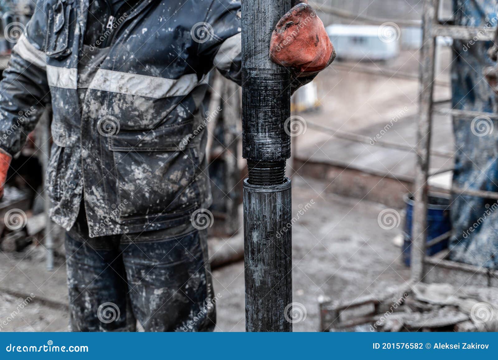 A View for Drill Pipe Connection from between the Stands Stock Photo ...