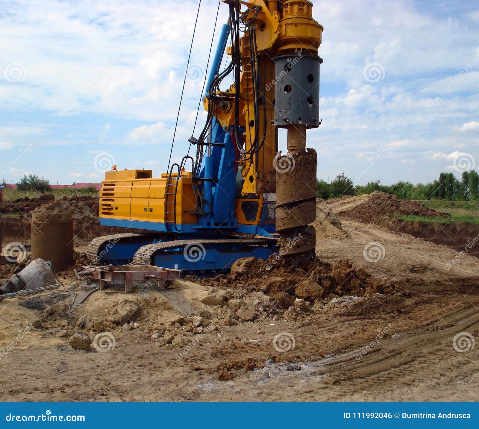Drilling Machine on Construction Site Stock Photo - Image of ...
